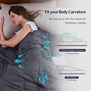 TOPCEE Weighted Blanket Cooling Breathable Heavy Blanket Microfiber Material with Glass Beads Small Blanket for Kids All-Season Summer Fall Winter Soft Thick Comfort Blanket (Dark Grey, 40"x60"-7lbs)