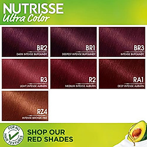 Garnier Hair Color Nutrisse Ultra Color Nourishing Creme, BR2 Dark Intense Burgundy (Passion Fruit) Red Permanent Hair Dye, 2 Count (Packaging May Vary)