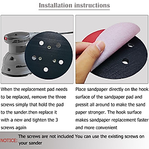 5-Inch Sander Pad for Porter Cable 333, 333VS Random Orbit Sanders - 5" 5 Hole Hook and Loop Replacement Sanding Pad for Wood-Working Automotive and Metalworking
