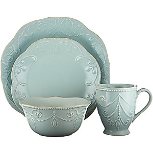 Lenox French Perle 4-Piece Place Setting, Ice Blue,12 oz