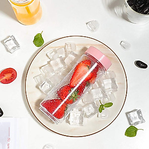 Mini juicer Food Grade PC Safe Material Mini Juice Cup USB Charging Blender Electric Cooking Machine with Accompanying Cup Suitable for Home Outdoor Sports Travel Office 280ml2 (Pink),K ZJ666