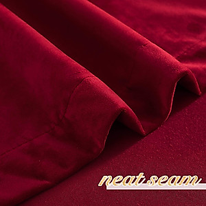 NICETOWN Christmas Red Velvet Curtains, Solid Heavy Matt Drapes/Window Treatments with Grommet Top for Patio Door (Set of 2, W52xL96 inches)