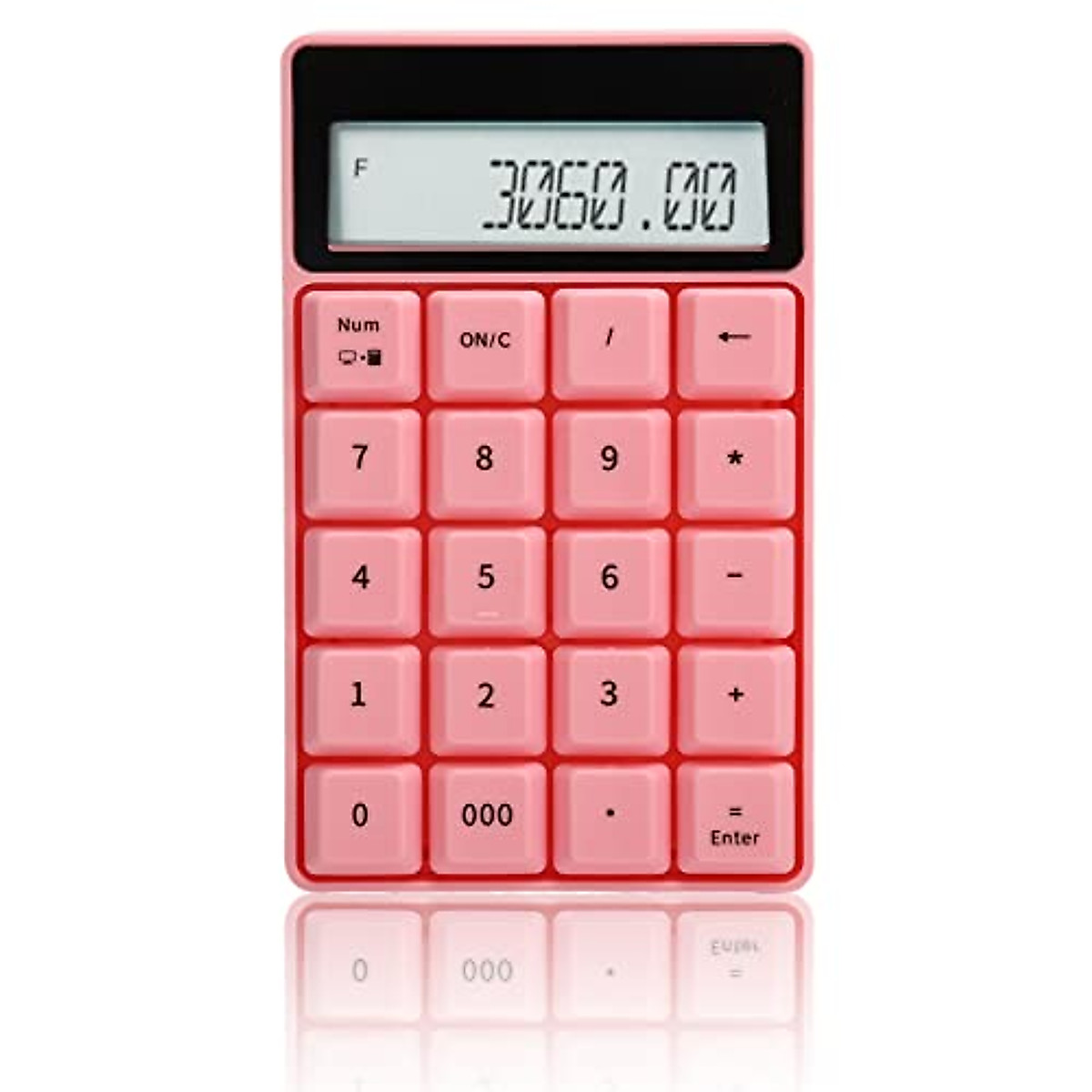 Wireless Number Pad, 2 in 1 Wireless Numeric Keypad 2.4G Digital Display Number Keyboard with Accounting Calculator Financial Accounting Numpad for Home Office Business