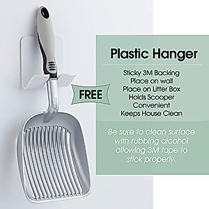 iPrimio Stainless Steel Cat XL Litter Box and Cat Litter Chrome Scooper - Shovel & Pan for Sifting Kitty Cats Litter, Rust Resistant, Comfy Grip, Ergonomic Handle