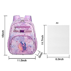 Cusangel Toddler Backpack for Girls, Girls Backpack for Kids 6-8, Lightweight Butterfly Kids Backpacks for Girls