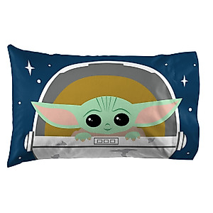 Jay Franco Star Wars The Mandalorian Hello Grogu Twin Size Sheet Set - 3 Piece Set Super Soft and Cozy Kid’s Bedding - Fade Resistant Microfiber Sheets (Official Star Wars Product)