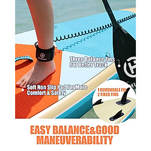 HIGHPI Inflatable Stand Up Paddle Board 11'x33''x6'' Premium SUP W Accessories & Backpack, Wide Stance, Surf Control, Non-Slip Deck, Leash, Paddle and Pump, Standing Boat for Youth & Adult