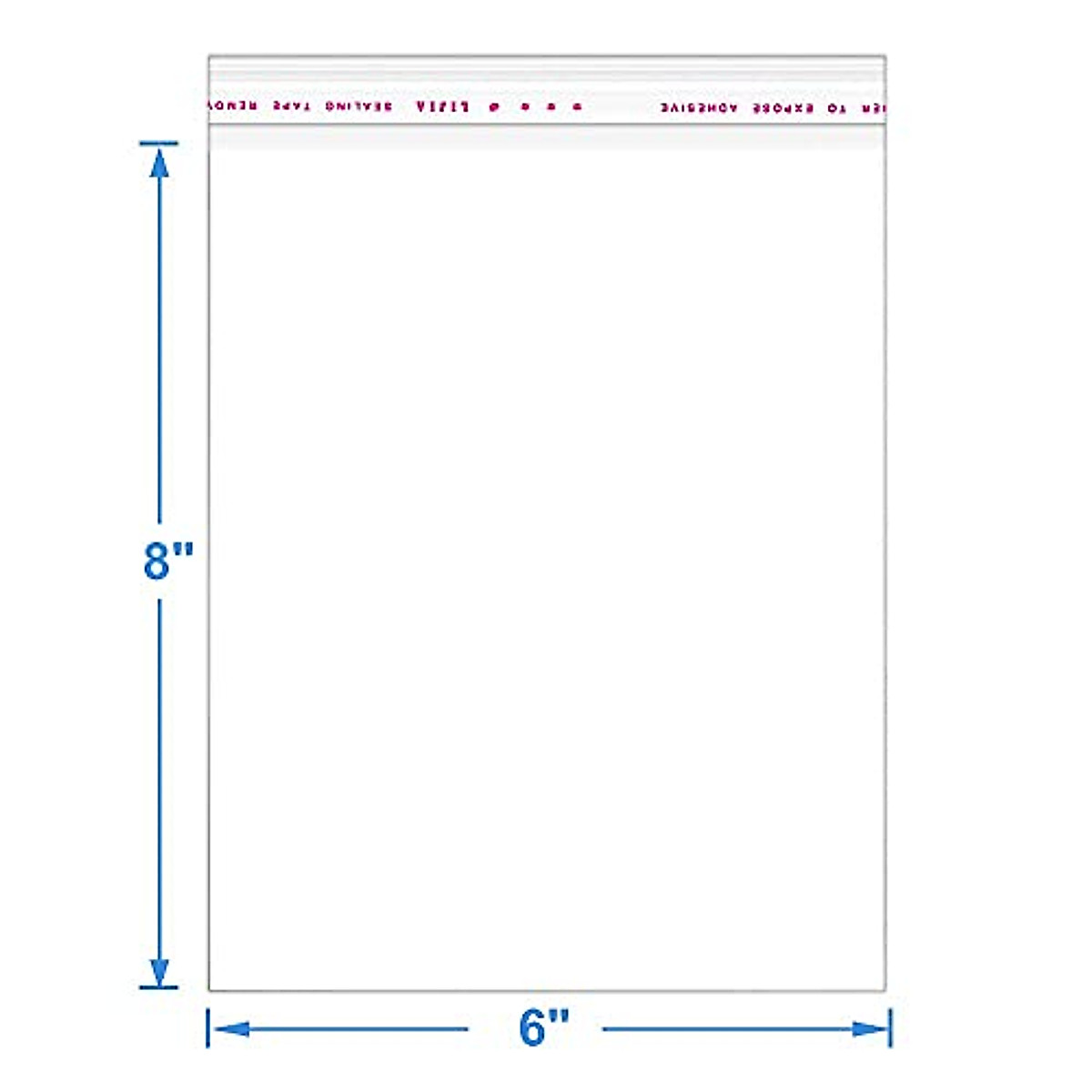LISM 1000 Pack 6" x 8" Thick Clear Plastic Resealable Cellophane Adhesive Self Seal Bags 1.6 Mil Heavy Duty Packaging Envelopes Prints Photos Cards Gifts Cello Poly Bags