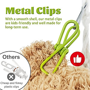 Stuffed Animal Net Hammock & Toy Chain, Toy Storage Hanging Organizer for Kids Bedroom, Playroom, Nursery Room, Corner Plush Toys Net Holder Boho Decor