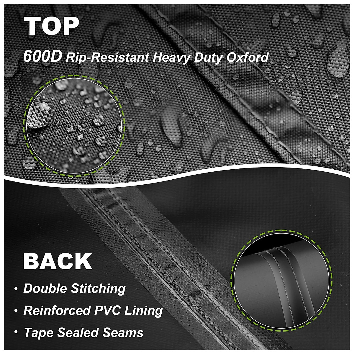 Yougfin Heavy Duty Patio Sofa Cover Waterproof, 3-Seater Deep Outdoor Sofa Couch Furniture Cover with Air Vent and Handle, 78"W × 40"D × 32"H