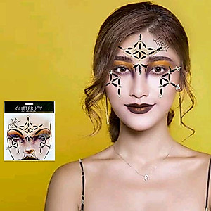 Day of the Dead Face Gems Jewels Tattoos Halloween Face Temporary Skull Tattoos Rhinestone Crystal Stones Body Gems Makeup Stickers for Halloween Festival Rave Party Outfit