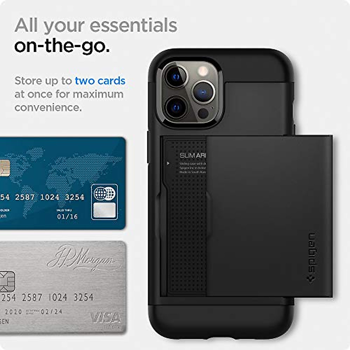 Spigen Slim Armor CS Designed for iPhone 12 Pro Max Case (2020). - Black