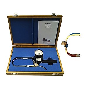 Harpenden Skinfold Caliper with Calibration Dowel, Wood Case, and Instruction Manual with Charts to Measure and Calculate Body Fat Percentage - 0.2 mm Accuracy, Scientific