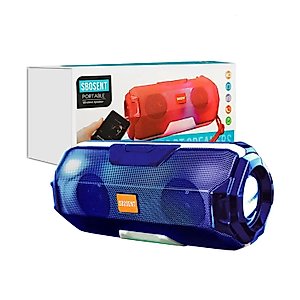 SBOSENT Portable Bluetooth Speakers with Light, Wireless Speaker, V5.1USB Card, Micro SD Card & FM Radio, for Outdoor, Indoor, Travel, Beach, Camping. (Blue)