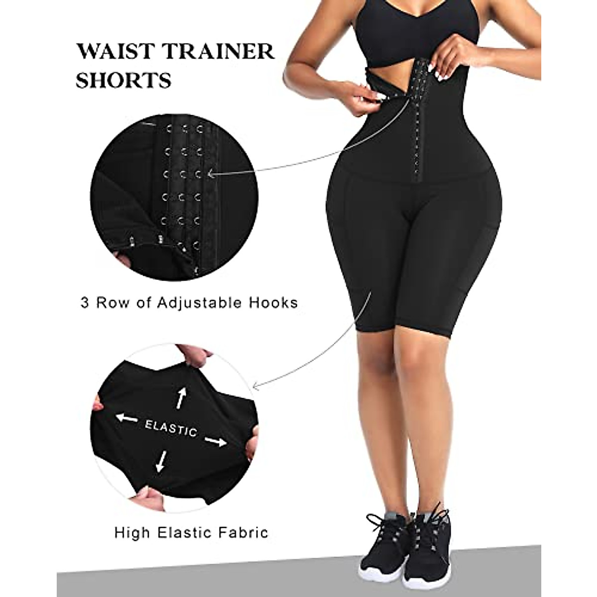 FeelinGirl Shapewear for Women Tummy Control Waist Trainer Short Body Shaper Plus Size Thigh Slimmer Butt Lifting