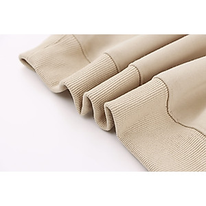 SAFRISIOR Oversized Hoodies for Women and Men Couples Fleece Basic Solid Hooded Sweatshirt Pullover Jackets Beige