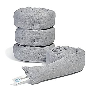 PIG Home Solutions Dryer-Safe Reusable Water Absorbent Sock - 4 Pack - 3" x 38" - Absorbs Up to 34 oz per Sock - Gray - PM50673