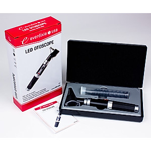 Dixie EMS Pocket Fiberoptic LED Otoscope with 10 Extra Probes in Hard Carry Case- Enhanced XHL Xenon Halogen Technology