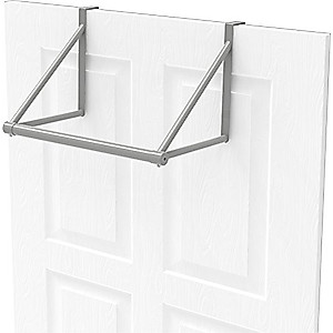 Simple Houseware Over the Door Clothes Hanging Rod, Silver