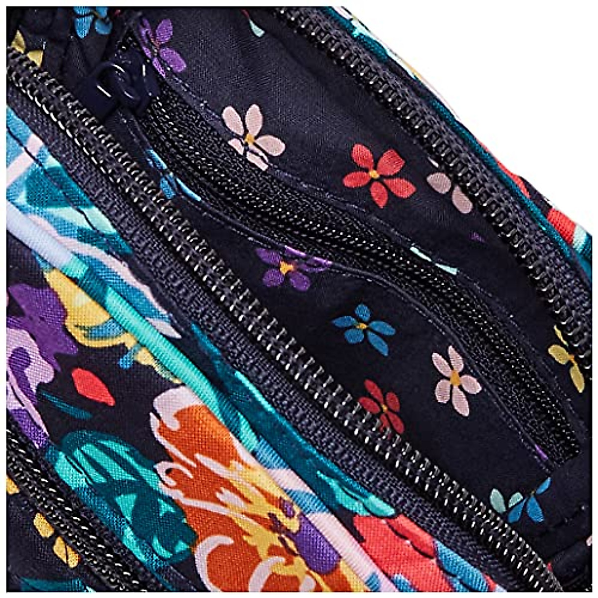 Vera Bradley Women's Cotton Small Convertible Crossbody Purse With RFID Protection, Happy Blooms, One Size