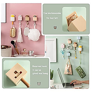 WOSLXM Creative Adhesive Coat Hook, Cute Cat Key Holder Hook, Cute Cat Hooks Wall Mounted, Cute Coat Wall Hooks for Wall Hanging Decorations Without Drilling (4PCS-G)