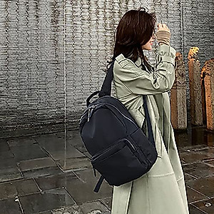 Camelia de Amour Women backpack purse Fashion Nylon Rucksack medium size (t295-134 black-black)