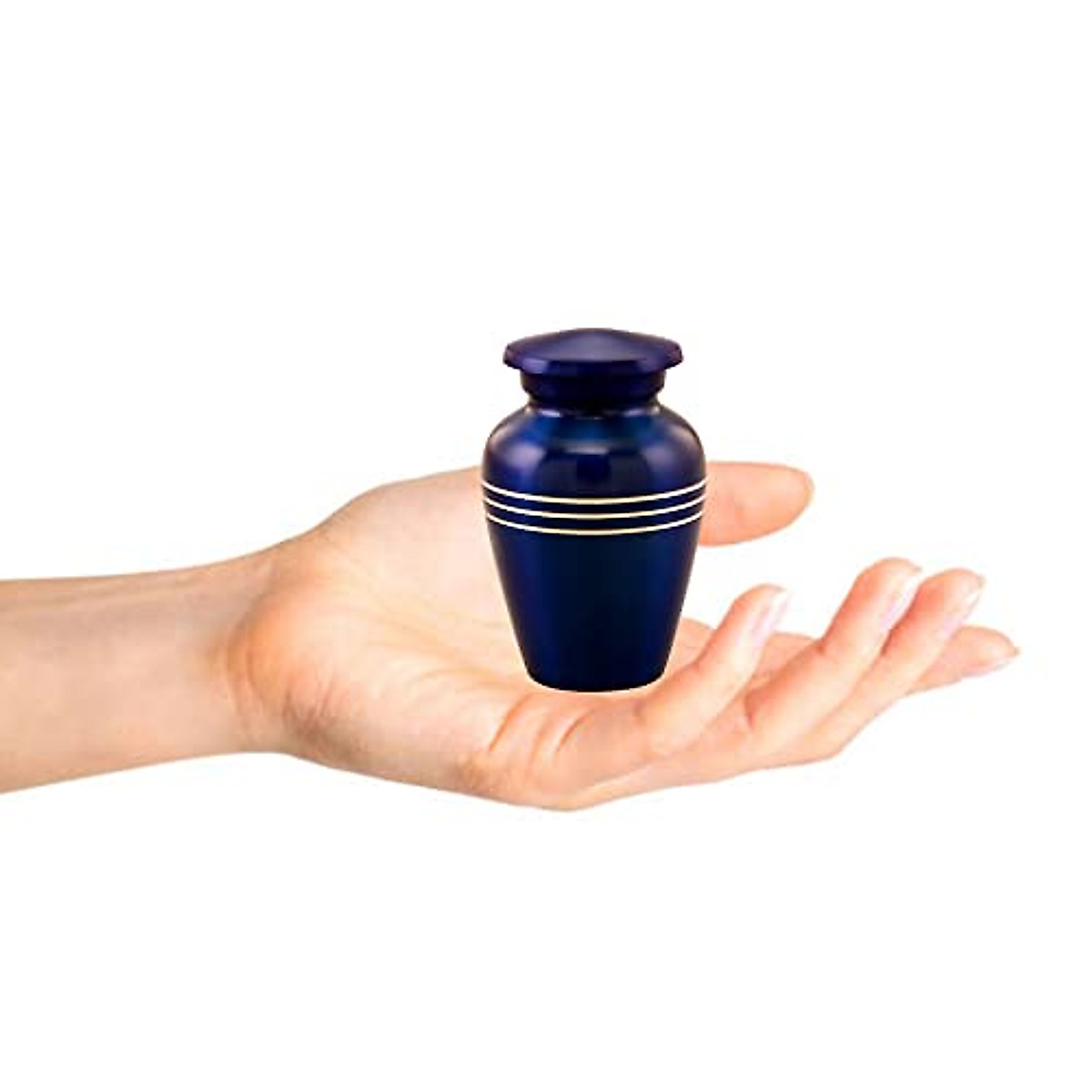 Immortal-Memories Serenity Keepsake Urn for Ashes - Miniature Urns - Mini Jar - Pet Urn -Token Urn with Velvet Bag (Cobalt Blue)