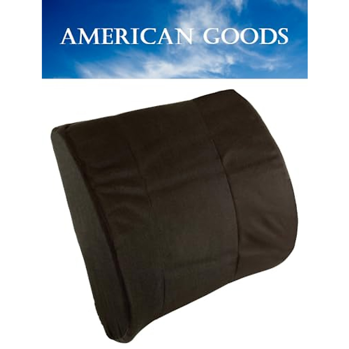 AmeriCan Goods Healthy Lumbar Support Pillow Lower Back Pain Contoured Foam Cushion for Car Office Home Computer Gaming Pillow for Back Pain Relief Improve Posture