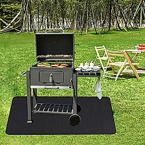 3 Layers Under Grill Mat for Outdoor Grill - 60 x 40 Inches, Large Fireproof Oil-Proof BBQ Grill Pad for Floor Deck Patio Protector, Fire Pit Mat for Indoor Fireplace, Ourdoor Charcoal Gas Grills