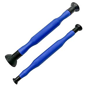 2Pcs Double Ended Valve Hand Lapping Grinding Tool Kit,Dual-End Suction Cups Lap Stick,Blue(One Large and One Small)