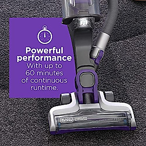 BLACK+DECKER HCUA525JP Cordless 2-in-1 Stick Vacuum, Powerseries Pro 20V Pet Vacuum, Purple