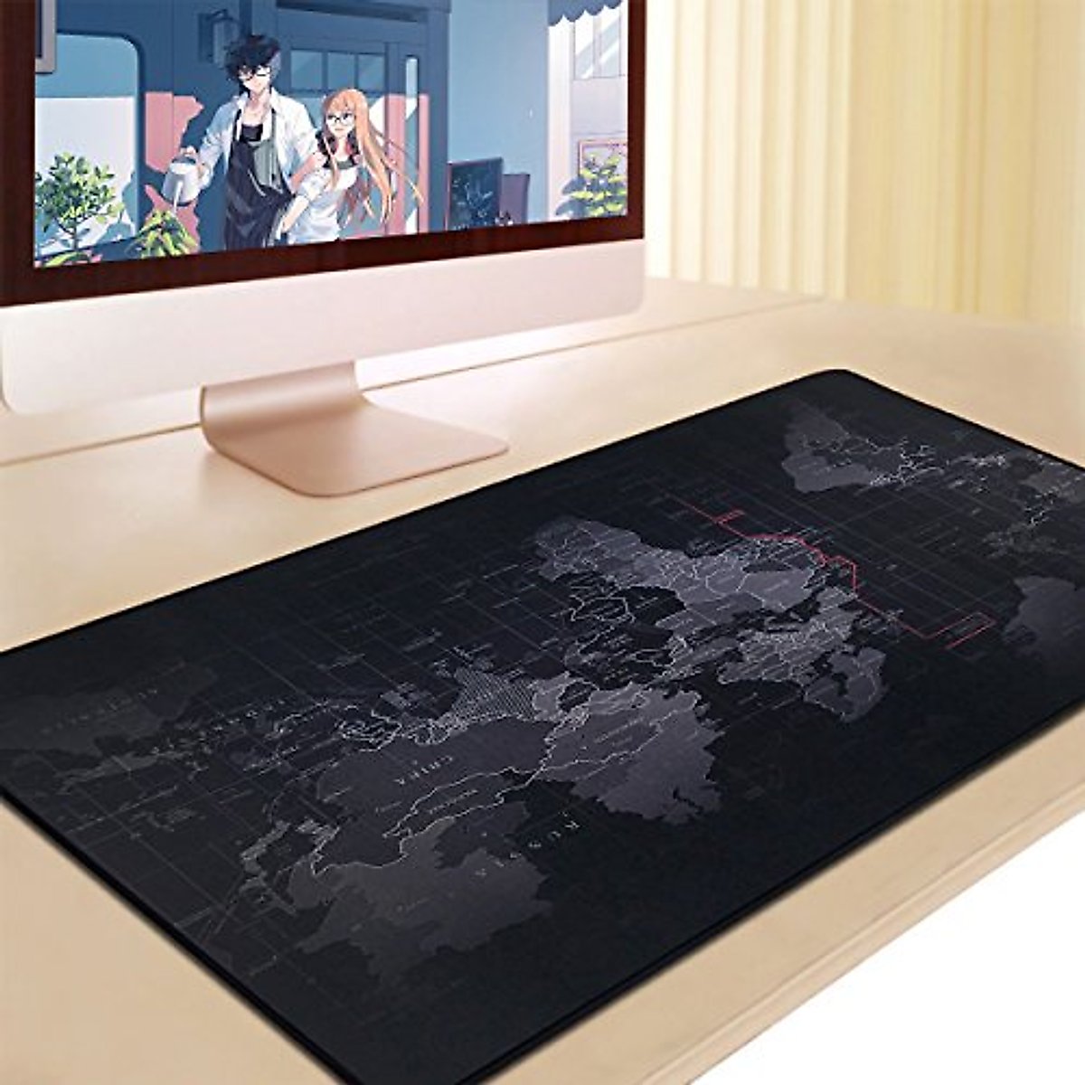 Large Gaming Mouse Map Pad with Nonslip Base-31.5x11.8x0.15 Inch|Extended XXL Size, Heavy|Thick, Comfy, Foldable Mat for Desktop, Laptop, Keyboard& More|Enjoy Precise & Smooth Operating Experience