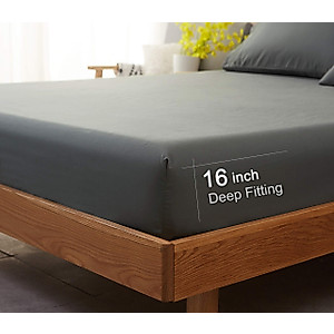 SONORO KATE Bed Sheet Set Super Soft Microfiber 1800 Thread Count Luxury Egyptian Sheets 18-Inch Deep Pocket Wrinkle-4 Piece(Full Dark Grey)