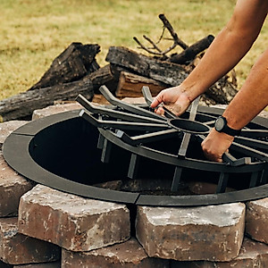 Titan Great Outdoors 24" Wagon Wheel Fire Grate, Decorative Wood Burning Lifted Grate Pit