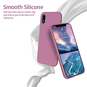 OTOFLY Compatible with iPhone XR Case 6.1 inch,[Silky and Soft Touch Series] Premium Soft Liquid Silicone Rubber Full-Body Protective Bumper Case for iPhone XR (Lilac Purple)