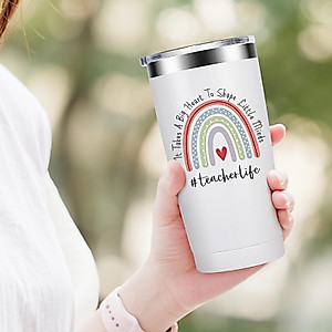 KIKERRO Teacher Gifts for Women, Cool Valentines Day, Birthday, Mothers Day, Christmas, Back To School, End of Year Teacher Appreciation Gift - 20 oz Stainless Steel Double Wall Insulated Tumbler