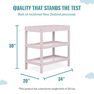 Dream On Me, Ridgefield Changing Table, Blush Pink and White, 33.5x16x33.5 Inch (Pack of 1)