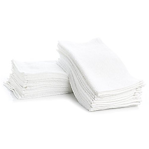 SIMPLI-MAGIC Cotton Set, Towels , 12x12 White, 24 Pack