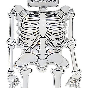 62.2&quot; Skeleton Halloween Helium Balloons - Jumbo Skull Foil Balloon for Spooky Halloween Decoration Party Supplier 2pcs