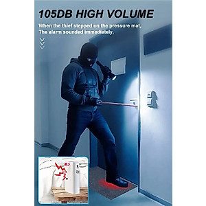 Digiteck Wireless Pressure Mat Doorbell and Alarm Systems, for Home, Flat Security White & Black