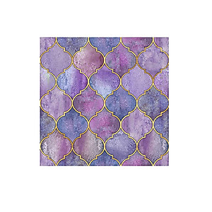 Yifasy 6pcs Dazzle Purple Shelf Liners Fish Scale Furniture Decor Sticker Peel-Stick PVC Tiles Covering 15x15cm