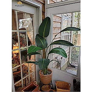 One 5 Foot Artificial Silk Bird of Paradise Palm Tree Potted Plant