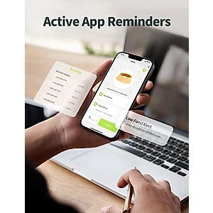 Smart Automatic Cat Feeder, Kalado Dog Feeder with 3.8L Dry Food Dispenser, Stainless Steel Food Bowl, Clog-Free & Dual Power Source in Pure Beige