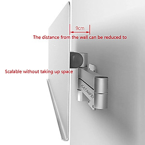 KATANFEI Wall Mount Keyboard Arm, Keyboard Tray Mouse Platform, Pull-Out Keyboard/Mouse Arm Mount Tray, Adjustable Keyboard Platform Silver Flexible Industrial Shelf (2 arm40cm)