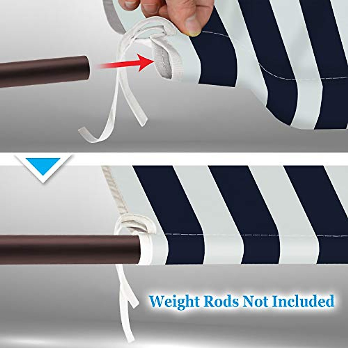 YardGrow 18' L x 8.2' W Pergola Replacement Canopy Universal Pergola Canopy Replacement Top Cover for Pergola Structure (Blue with White)