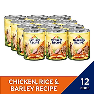 Nature's Recipe Wet Dog Food, Chicken, Rice & Barley Recipe Ground Formula, 13.2 Ounce Can (Pack of 12)