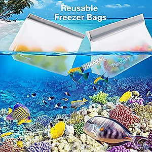12 Reusable Storage Bags,Reusable Food Storage Bags,Reusable Freezer Bags Food Container,Stand Up Extra Thick Leakproof Reusable food Bags