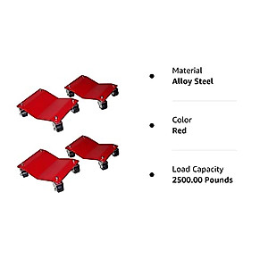 Auto Dolly M998035 Car Dollies, 12 x 16 in, 10, 000 lb., PK4