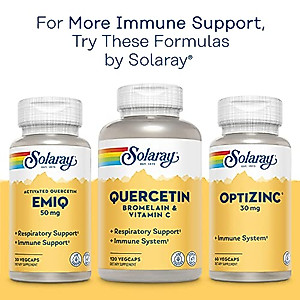 SOLARAY Mega Quercetin, Healthy Sinus & Immune Support & AMPK Activator, Rutin, Hesperidin & Bromelain, 60 VegCaps