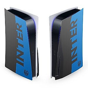 Head Case Designs Officially Licensed Inter Milan Blue and Black Full Logo Vinyl Faceplate Sticker Gaming Skin Case Cover Compatible with Sony Playstation 5 PS5 Disc Edition Console